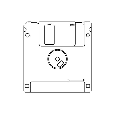 Floppy Disk Outline Icon Illustration On White Background 27886305 Vector Art At Vecteezy