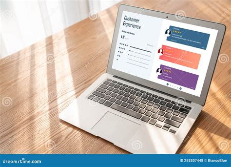 Customer Experience And Review Analysis By Modish Computer Software Stock Illustration