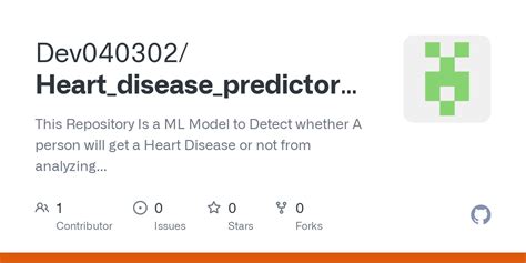 Github Dev040302heartdiseasepredictor Mlmodel This Repository Is
