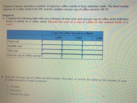 Solved Brief Exercise 6 1 Identifying Fixed And Variable Chegg Com