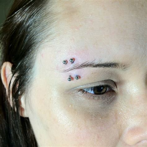 Vertical Eyebrow Piercing Double