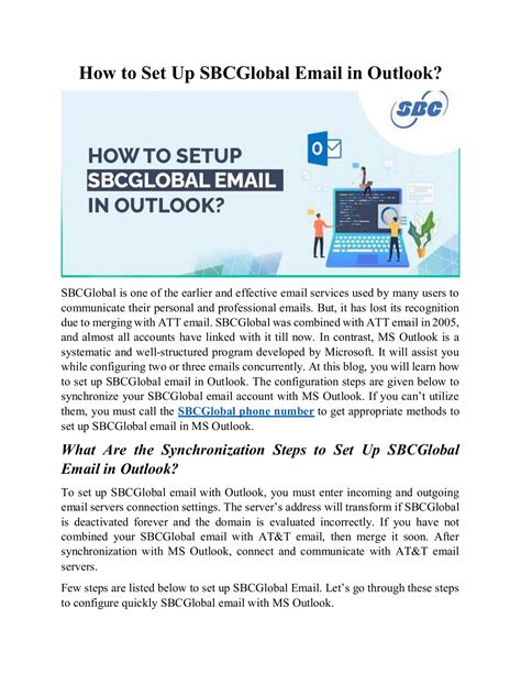 How To Set Up SBCGlobal Email In Outlook Sbcglobalhelpline Page Flip PDF Online