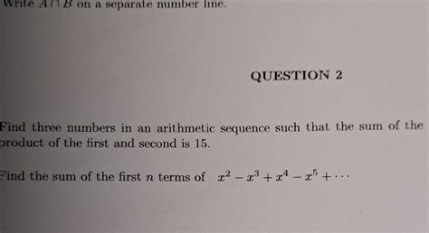 Solved Find Three Numbers In An Arithmetic Sequence Such