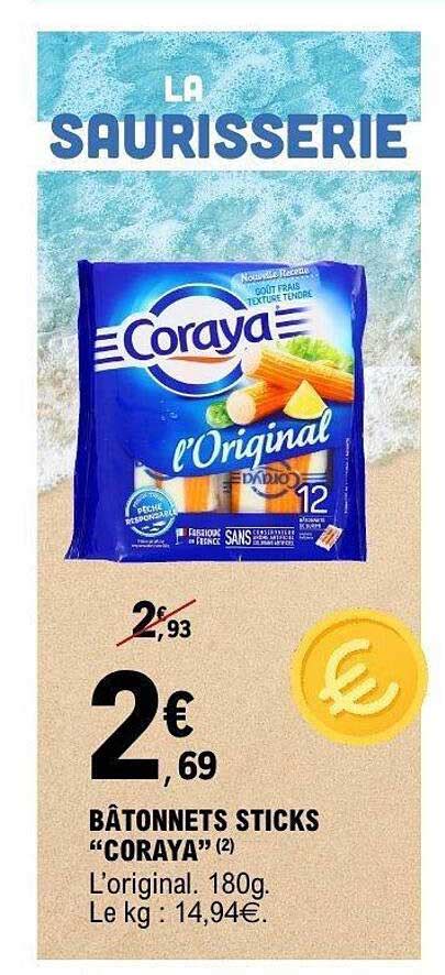 Promo Bâtonnets Sticks Coraya Chez Eleclerc 123cataloguefr