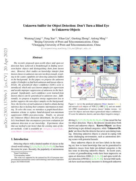 2023 cvpr 未知物体嗅探 unknown sniffer for object detection don t turn a