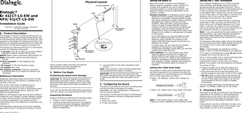 Dialogic Board D Jct Ls Ew Users Manual D