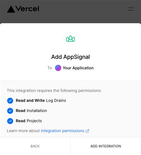 Vercel Configuration Appsignal Documentation