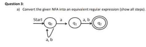 Solved Question A Convert The Given Nfa Into An Chegg
