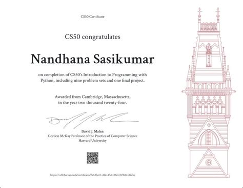 Cs50p Harvardx Python Nandhana Sasikumar