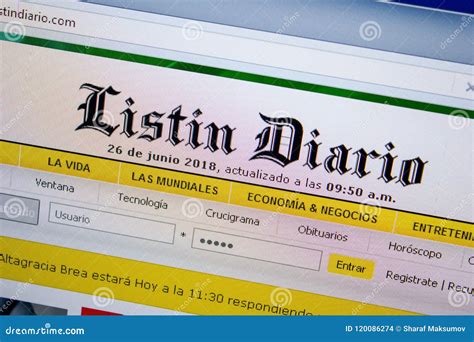 Ryazan Russia June 26 2018 Homepage Of Listindiario Website On The