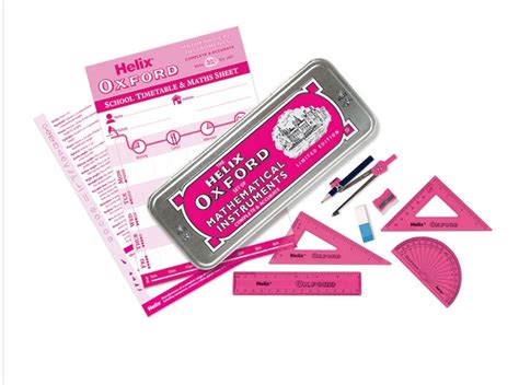 Helix Oxford Math Set 10piece Pink