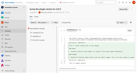 Through Microsoft Azure Devops Repositories The Senseglove Unreal Engine Handbook