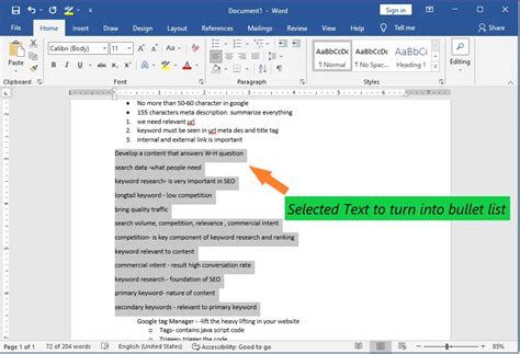How To Apply Bullets And Numbering In Ms Word