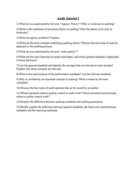 Audit Tutorial 1 And 2 Do Well Audit Tutorial 1 What Do You