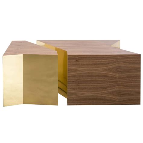 Luc Coffee Table Modern Coffee Table Made Of Walnut And Solid Brass