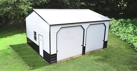 Buildings 2 Car Carport With Sides 2 Autos Carport Garage Vrijstaand