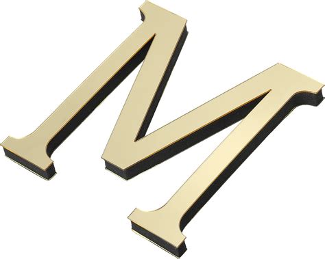 Patikil 3d Acrylic Alphabet Mirror Wall Stickers Letter M Self Adhesive Home Decor