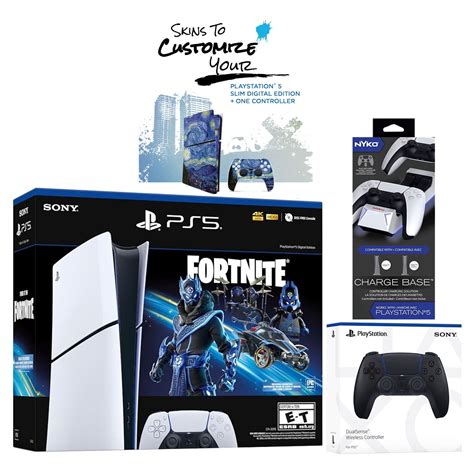 Sony Playstation 5 Slim Digital Ps5 Fortnite Cobalt Star With Extra