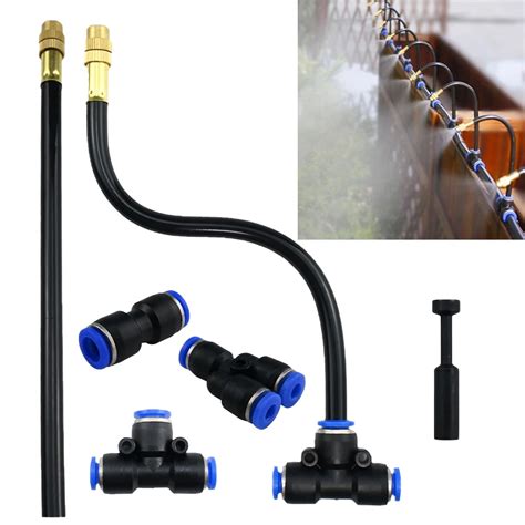 안개 분사 노즐 분수 분무 발생기 미스트 분무기 미니 스프링쿨러 노란색 구리 자유 벤딩 범 티몬