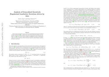 Analysis Of Generalized Iteratively Regularized Landweber Iterations