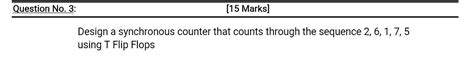 Solved Question No 3 15 Marks Design A Synchronous