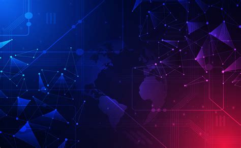 Digital Technology Circuits Blue Red Gradient Background Ai Big Data Iot Cyber Cloud Security