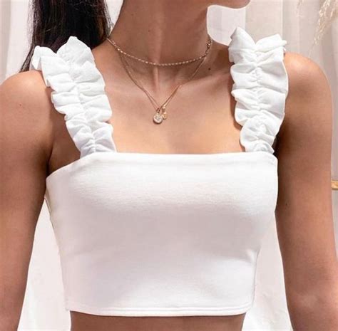 Ruffle Trim Solid Top Artofit