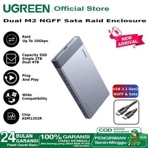 Jual Ugreen Enclosure M Dual Slot For Sata Ngff B Key Speed Gbps Ugreen