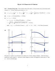 HW 2 Solns S19 Pdf Physics 1112 Homework 2 Solutions 3 9 Textbook Projectile The Textbook