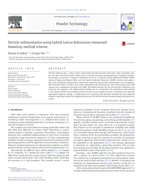 Pdf Particle Sedimentation Using Hybrid Lattice Boltzmann Immersed