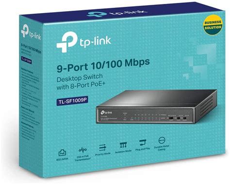 Tp Link 9 Port 10 100 Unmanaged Desktop Switch 8 Port Poe Steel Cas — Epsilon Pc