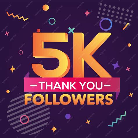 Premium Vector Thank You 5000 Followers Thanks Banner First 5k