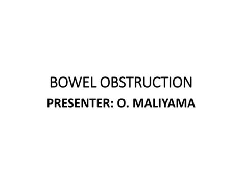 Bowel Obstruction Edited Omppt