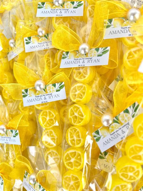 Lemon Candy Wedding Party Favors Amalfi Theme Personalized Tags Etsy