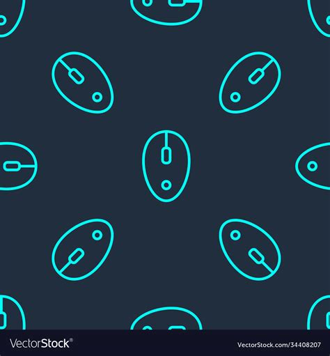 Green Line Computer Mouse Icon Isolated Seamless Vector Image