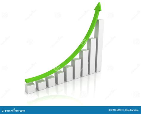 Growing Graph With A Green Arrow Pointing Upward Stock Illustration
