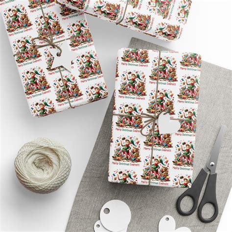 Wrapping Papers Elf Christmas Custom T Wrap Festive Holiday Elf