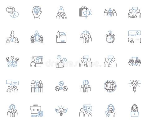 Cooperative Alliance Line Icons Collection Collaboration Partnership Unity Synergy Trust