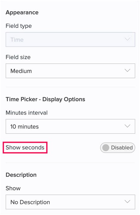 Manage Seconds For Time And Date Time Fields Manageengine Appcreator Help