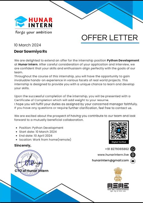 sowmiya rs on linkedin hunerintern pythonprogramming fresher internshipopportunity