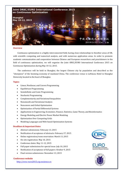 Overview Continuous Optimization Is A Highly Interconnected Field