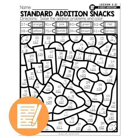 Lucky To Learn Math Lesson 321 Standard Algorithm Addition Independent Practice