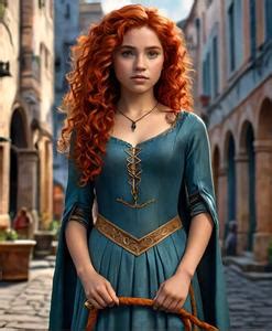 Merida Brave Light Blue Dress Costume Face Swap Id 2296783