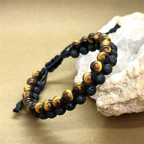 Pietra ვეფხვის თვალი და ლავის ქვის სამაჯური Veli Store