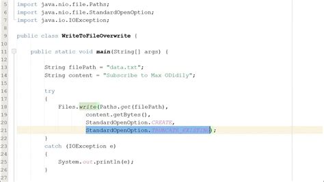 How To Write To A File Using Java Simple Youtube