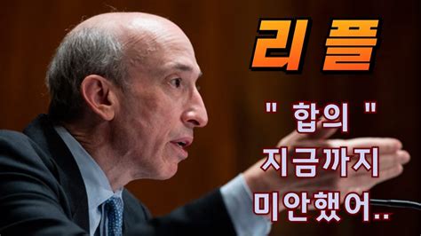 속보 Sec 게리겐슬러 리플 비공개 회의로 합의하자 Youtube