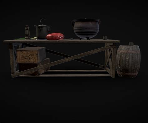 Artstation Game Asset Table For Preparing The Stew Game Assets