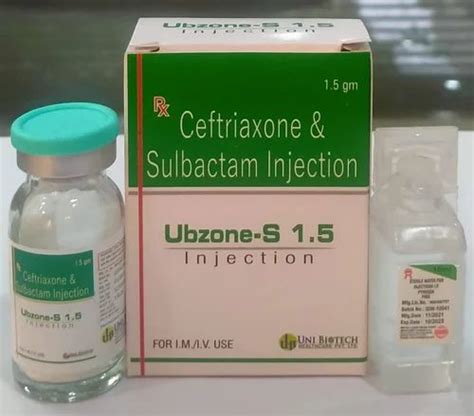 Ubzone S 1 5 Gm Ceftriazone 1gm Salbactum 500mg Injs At Rs 130 Vial In