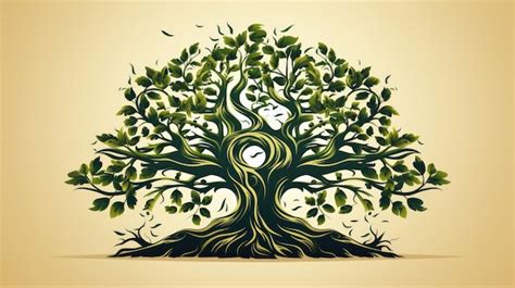 Premium Photo An Artistic Representation Of A Tree With Intertwined Branches Symbolizing The