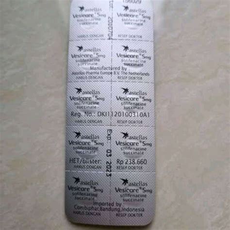 Jual Vesicare5mg Strip Original Di Seller Toko Obat Sumber Jaya Rawa Badak Selatan Kota